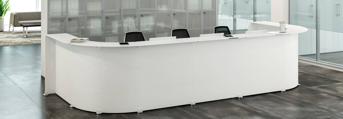 Quadrio X resepsjonsdisker i vit, wengé eller Eik